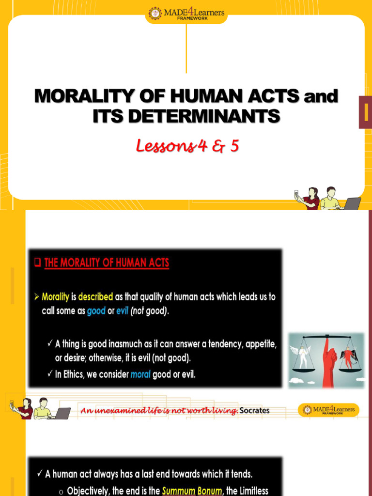 F. Lessons 4 5 (Morality of Human Acts and Its Determinants) | PDF