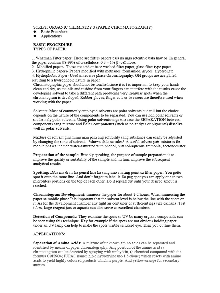 Paper Chromatography. | PDF | Chromatography | Analytical Chemistry