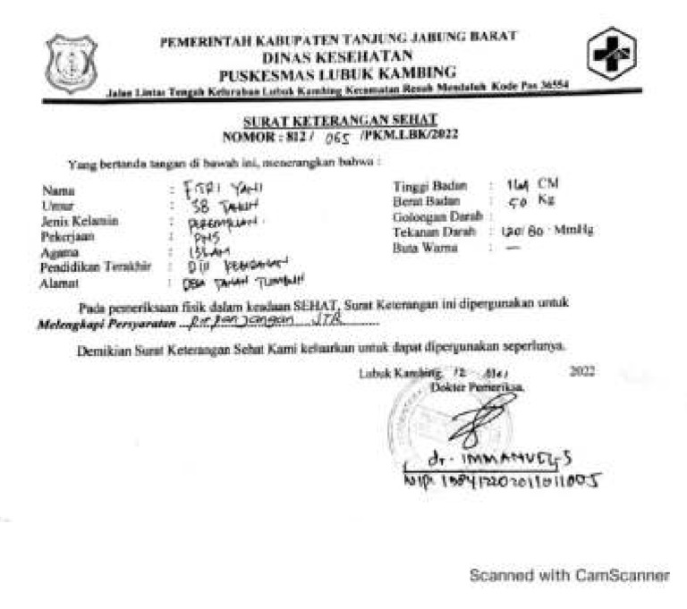 Surat Sehat Fitri Yani-Dikompresi 2 | PDF