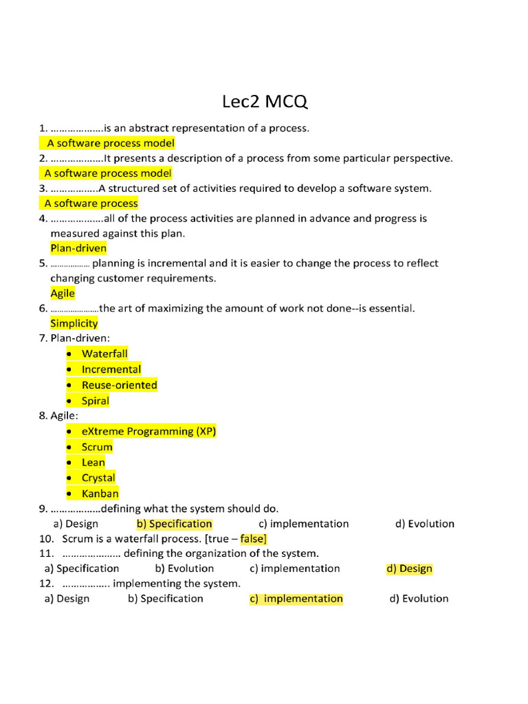 Sa Lec 2,3,4,5 MCQ Solution | PDF