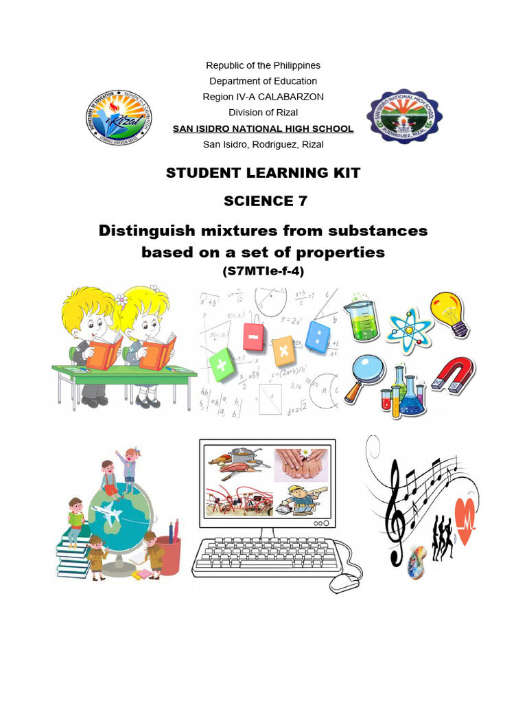 Q1 G7 Student-Learning-Kit | PDF | Mixture | Chemical Substances