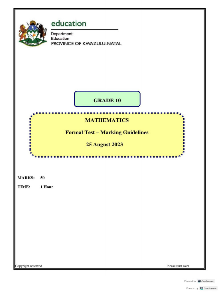 Marking Guidelines | PDF