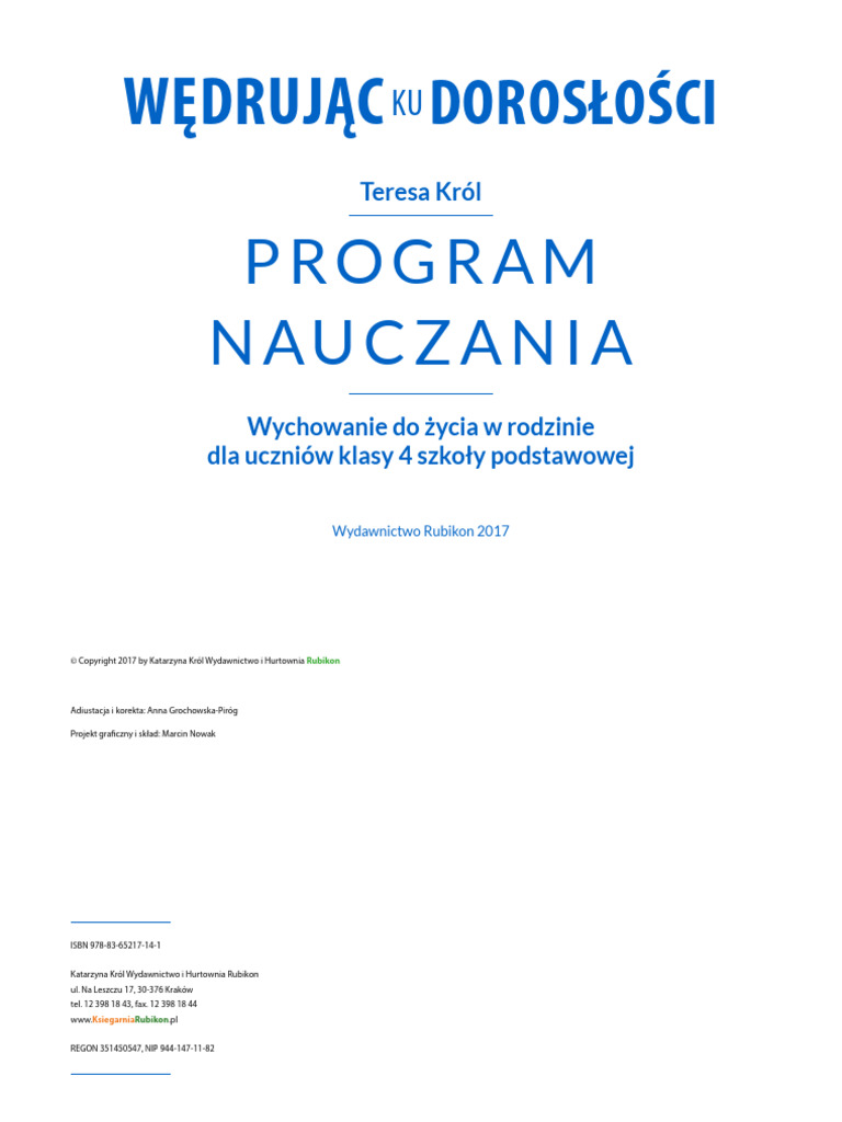 Program Nauczania WDŻ Klasa 4 | PDF