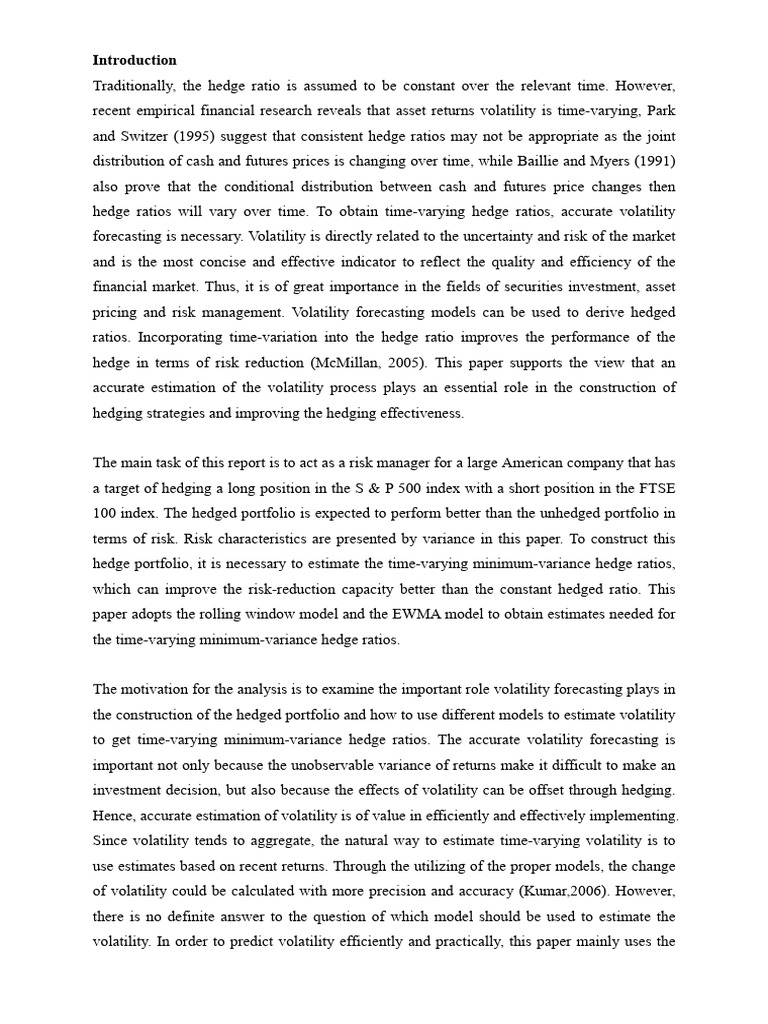 Sample Financial Modelling Asignment | PDF | Stock Market Index | Volatility (Finance)