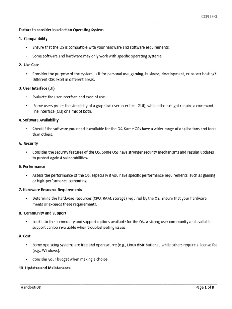 Handout 8-Platform Tech | PDF | Operating System | Installation (Computer Programs)