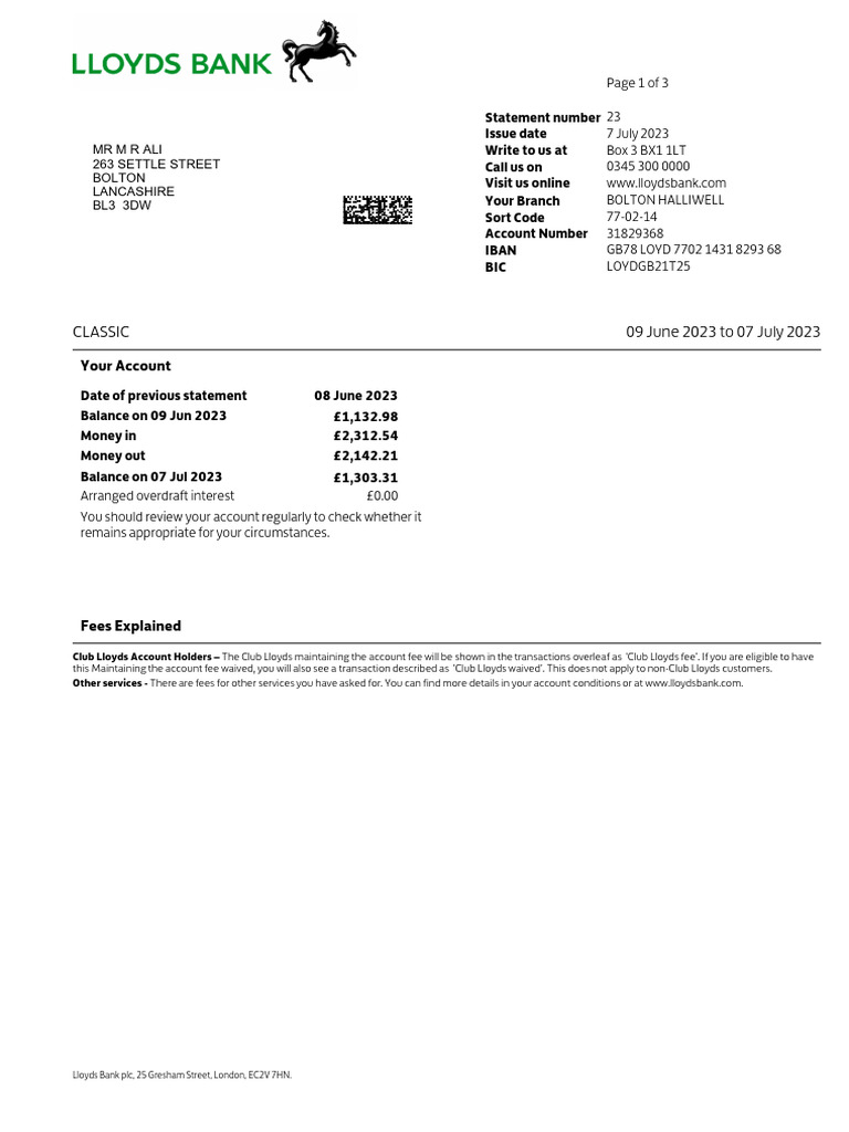 Bank Statement | PDF | Transaction Account | Overdraft