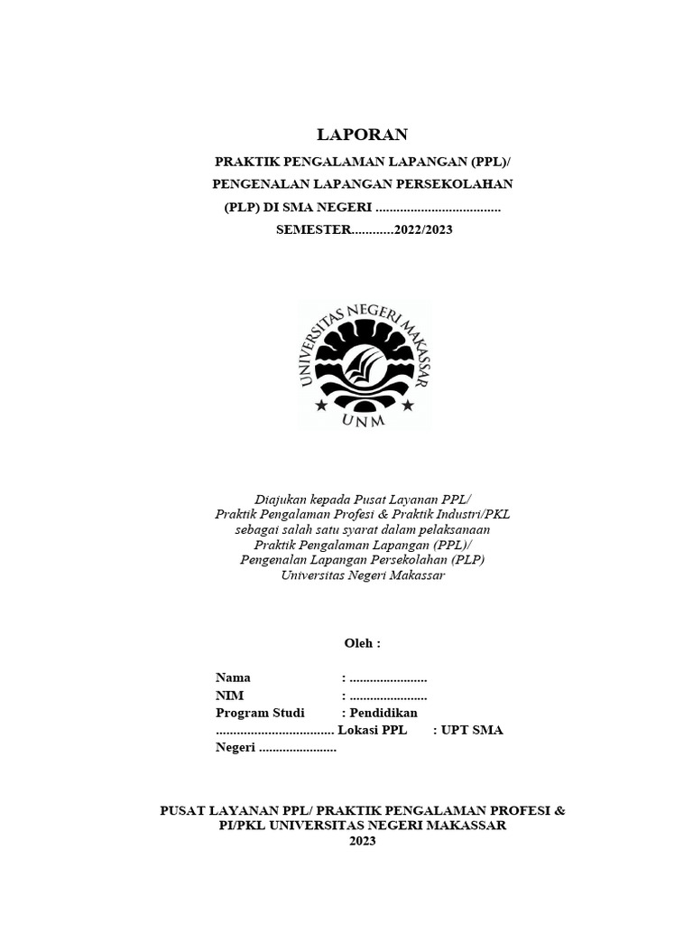 Contoh Format Laporan PPL 2023-1 | PDF