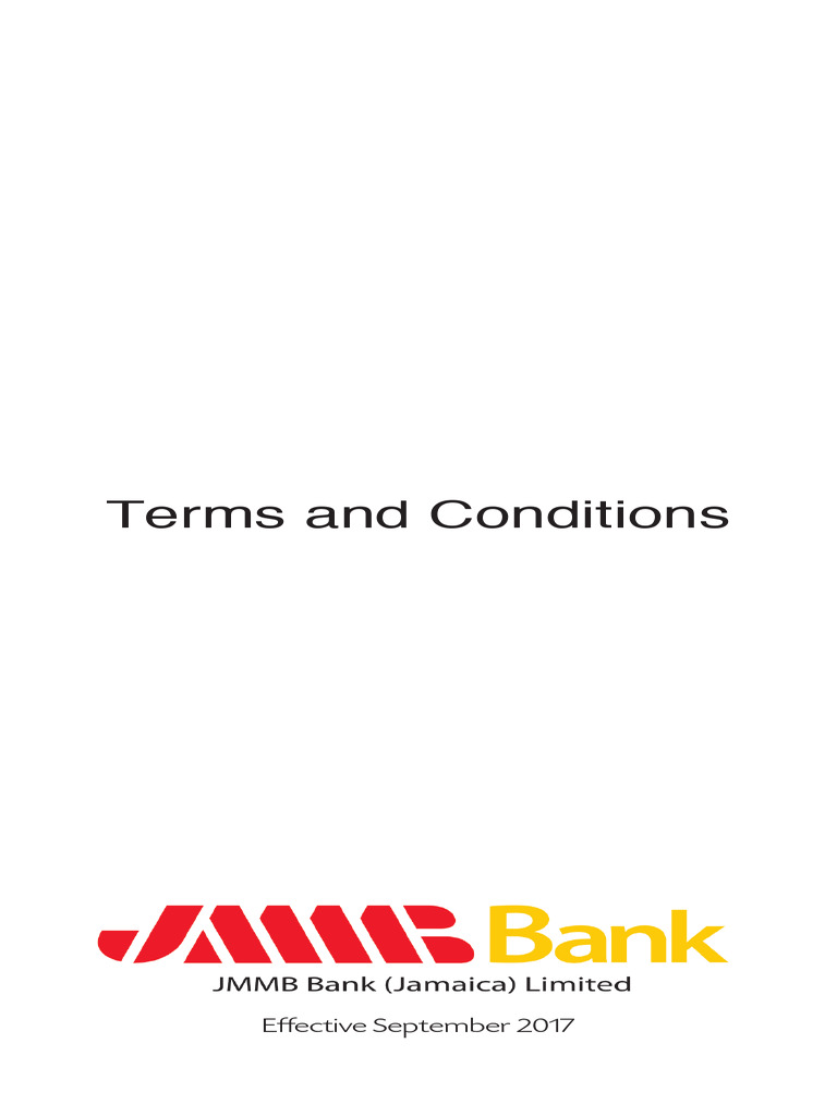 JMMB Terms & Conditions | PDF | Banks | Credit Card