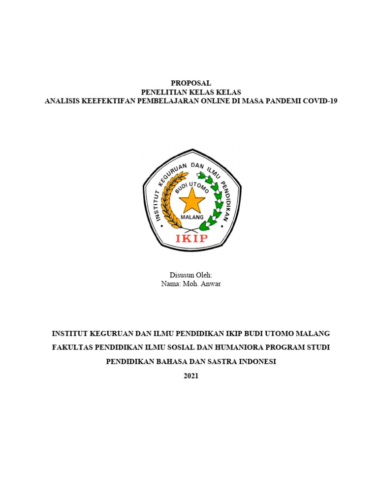 Proposal MOH - Anwarpdf (1) Dikonversi | PDF | Ilmu Sosial