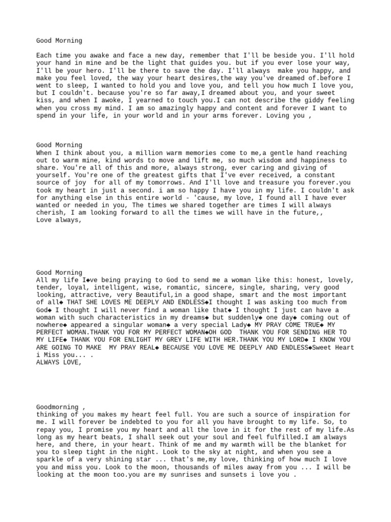 Good Morning 1 | PDF | Love | Feeling