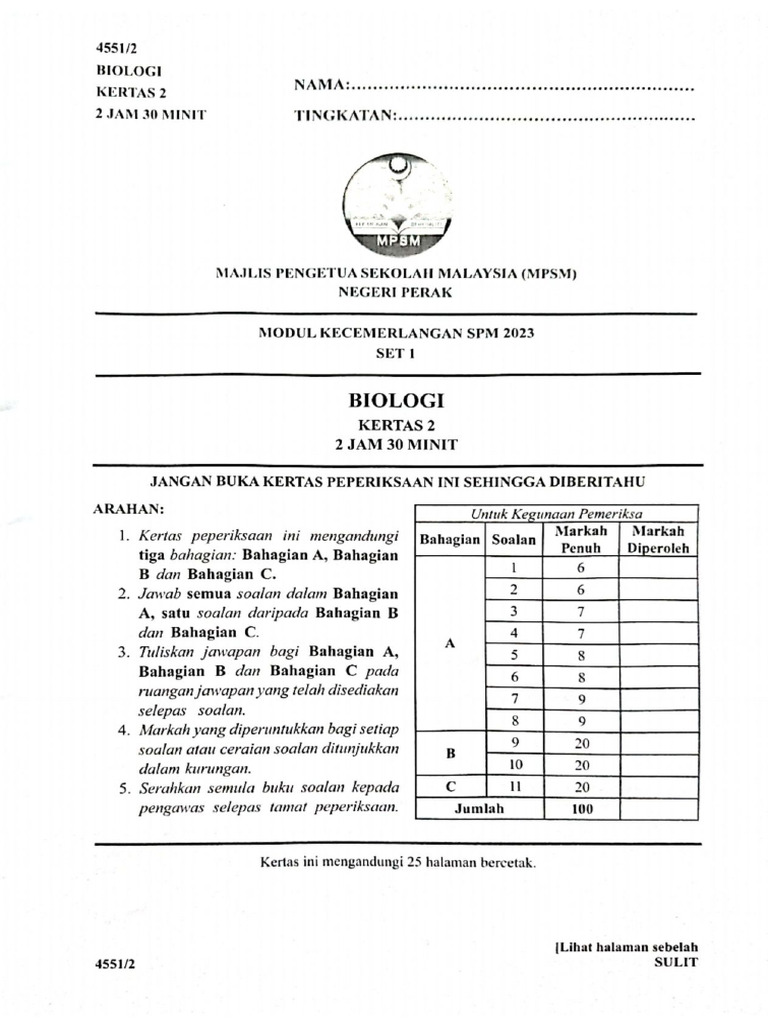Bio K2 Trial Perak 2023 | PDF