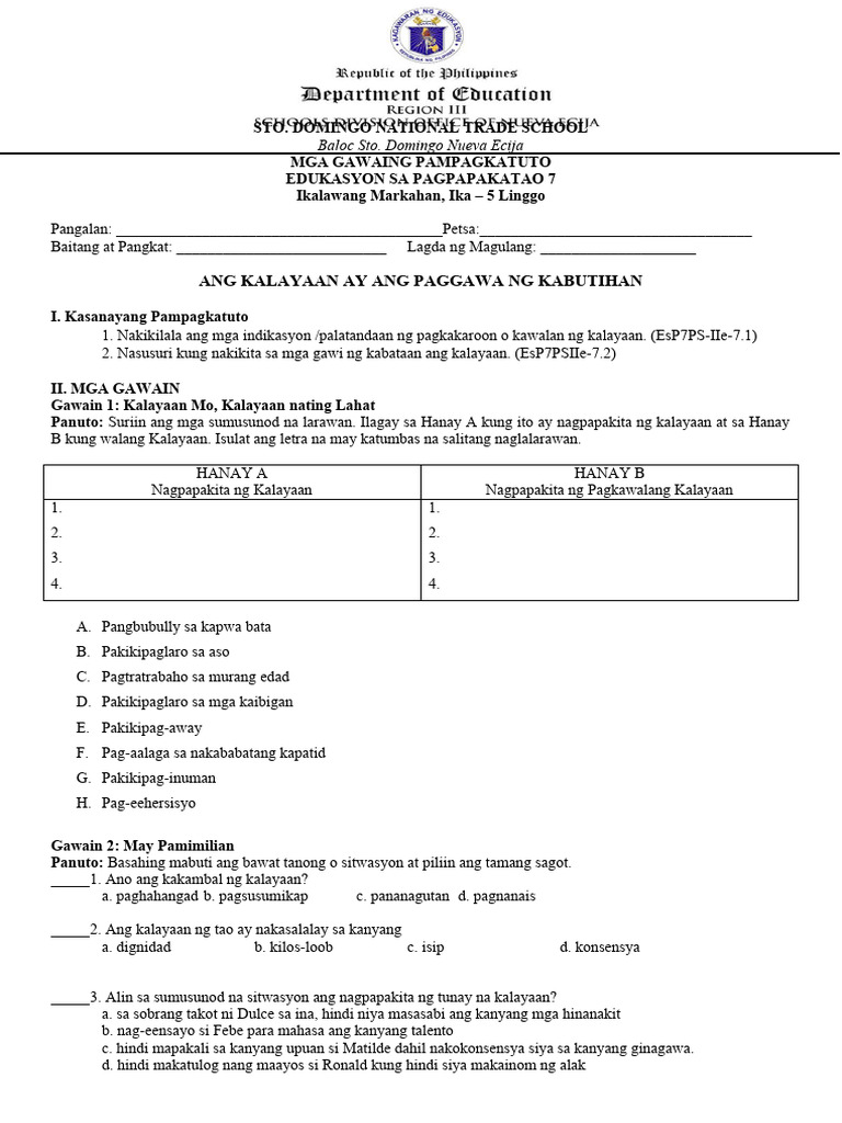 Esp - Las - Week 5 - Q2 | PDF
