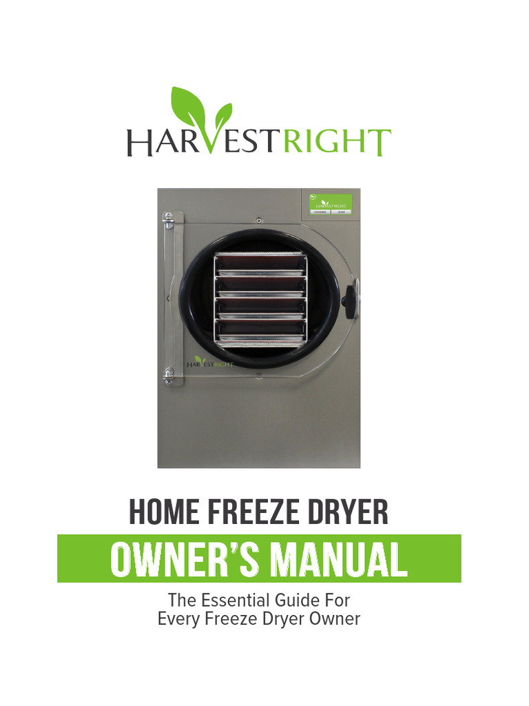 Harvest Right Freeze Dryer Owners Manual | PDF | Clothes Dryer | Ac ...