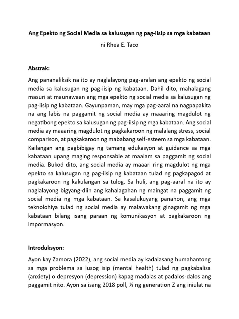 Pananaliksik Sa Filipino | PDF