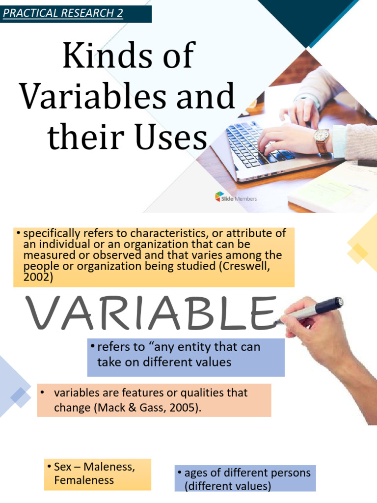 Kinds of Variables and Their Uses | PDF | Dependent And Independent ...