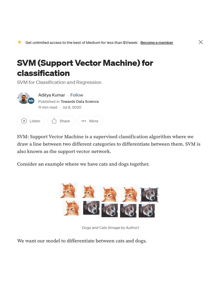 SVM (Support Vector Machine) For Classification - by Aditya Kumar ... SVM (Support Vector Machine) For Classification - by Aditya Kumar ...