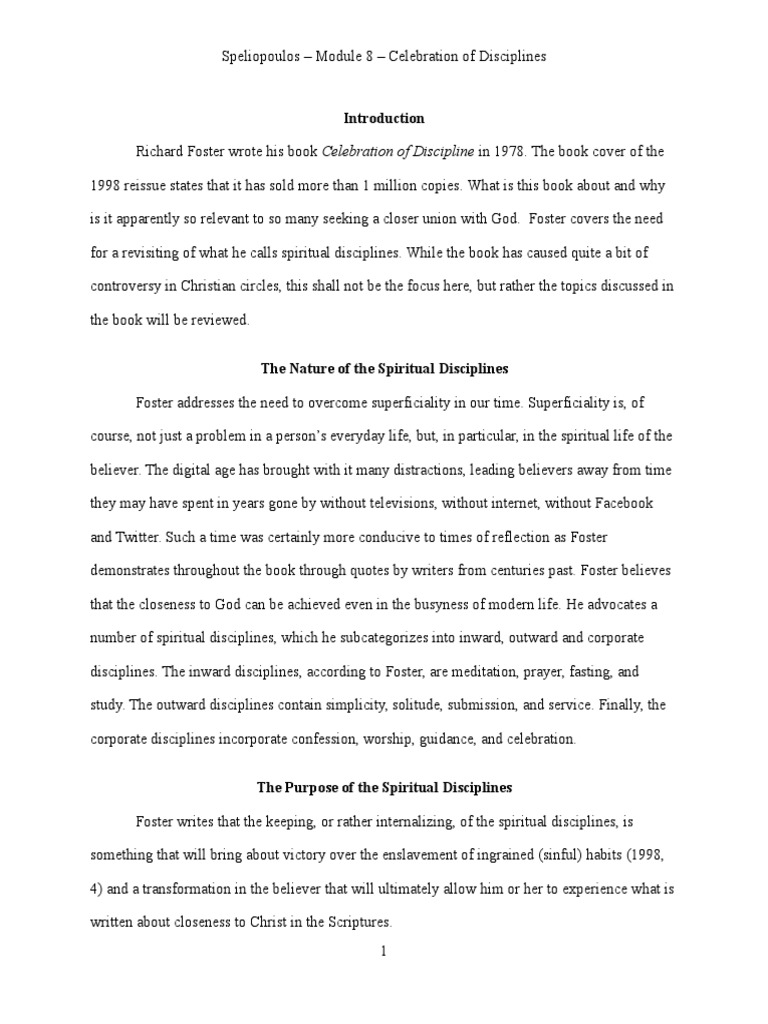 Celebration of Discipline - Richard J. Foster | PDF | Spiritual ...