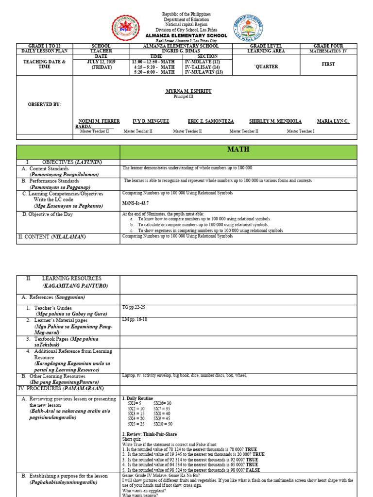 DLL - Comparing Numbers Up To 100 000 Using Relational Symbols M4NS-Ic ...