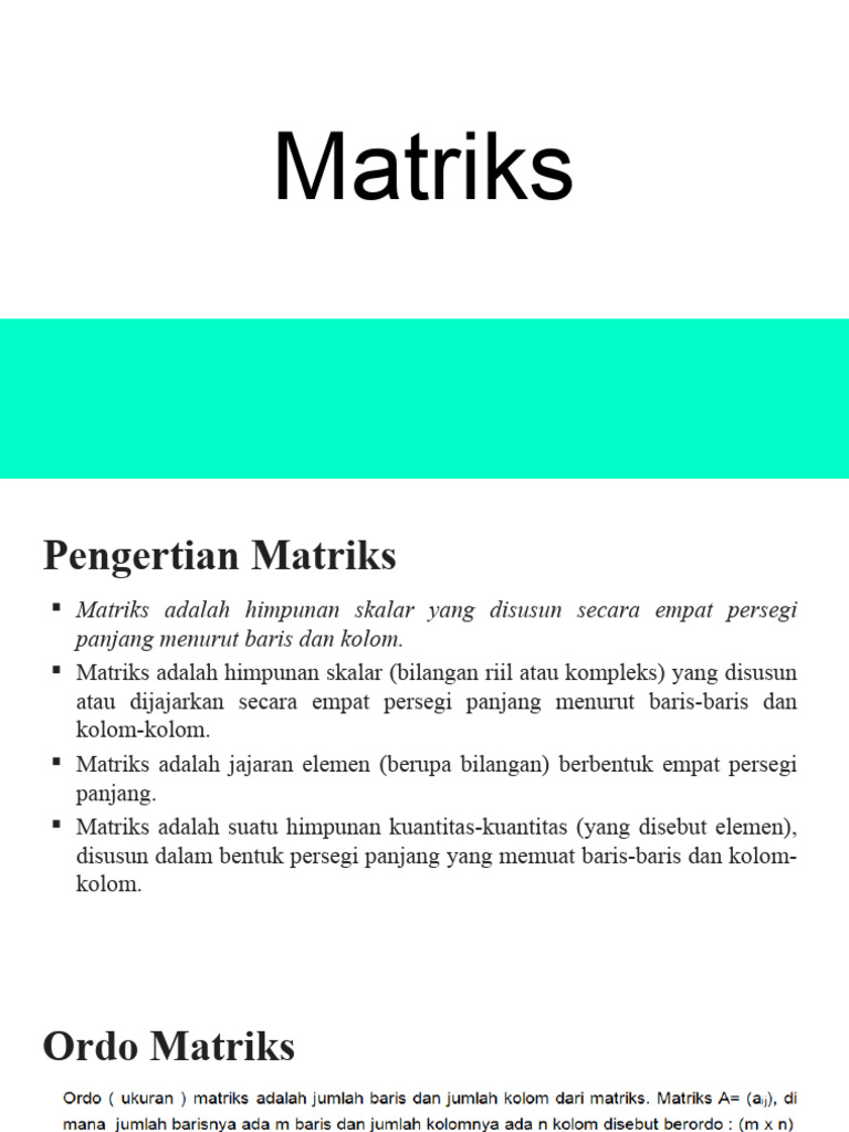 BAB 3 Matriks New | PDF