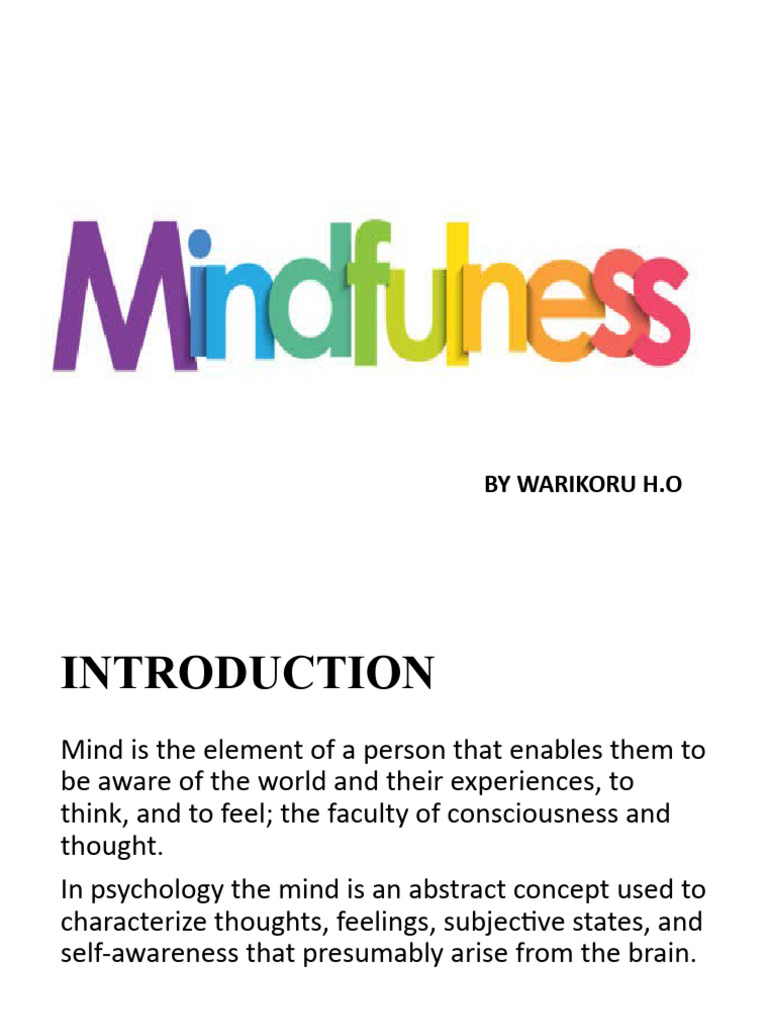 MINDFULNESS Presentation | PDF | Mindfulness | Thought