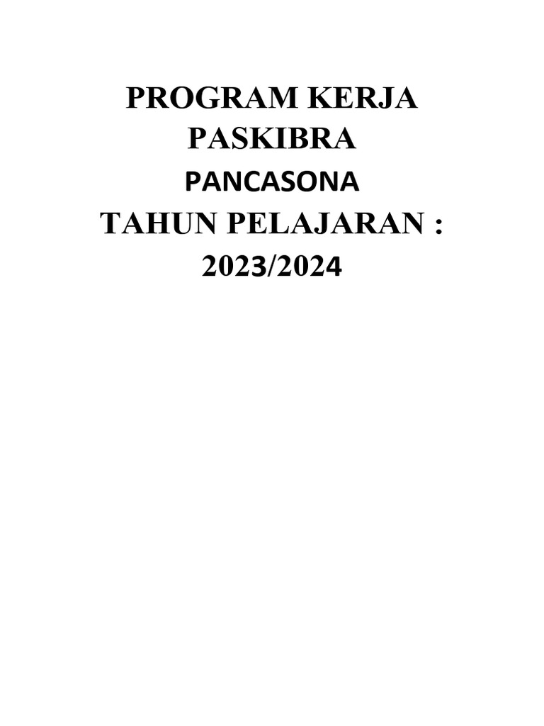Program Kerja Paskibra | PDF