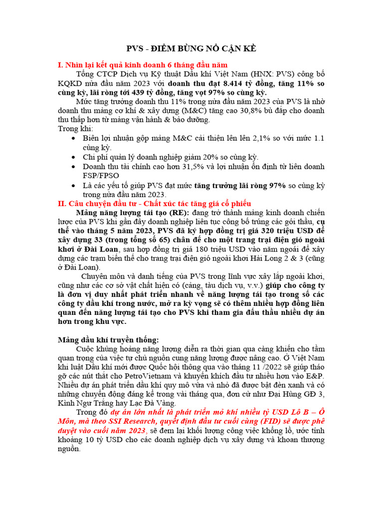 Phân Tích PVS 1 | PDF