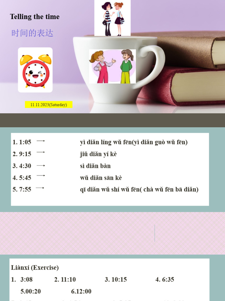 11.11.23 Telling The Time - 1 | PDF