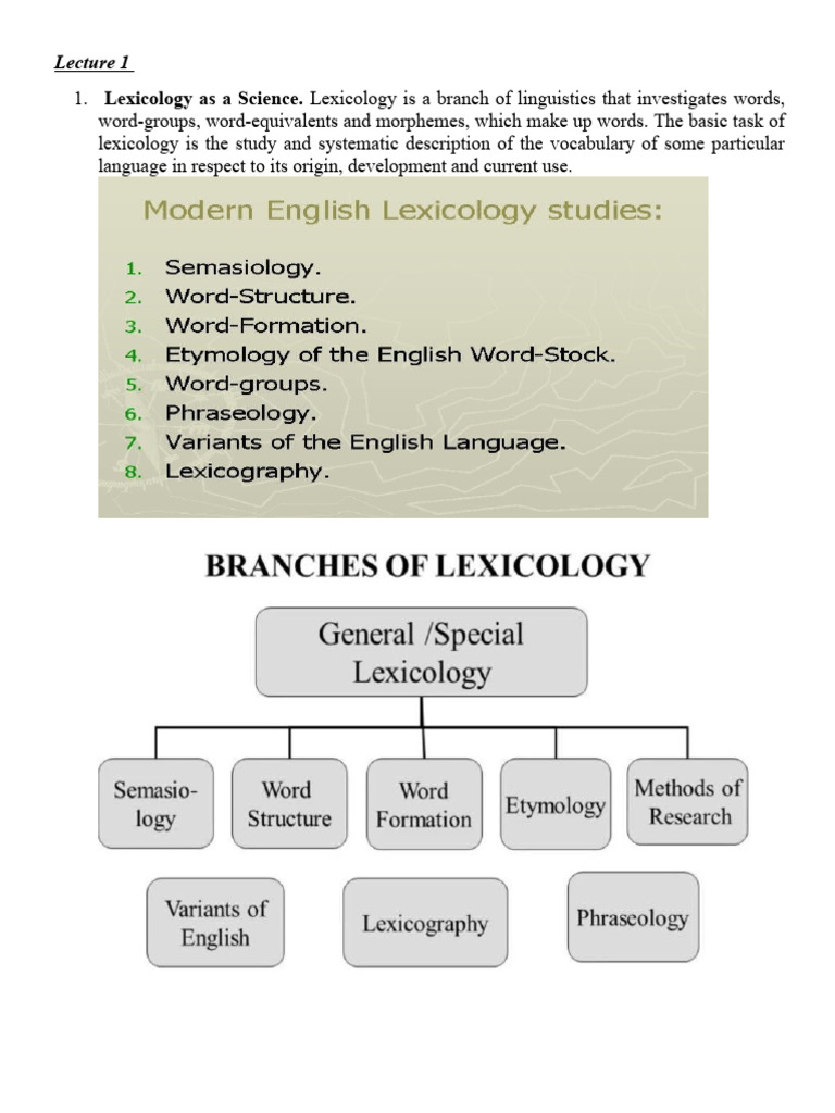1.language Levels and Word Meaning | PDF | Word | Morphology (Linguistics)