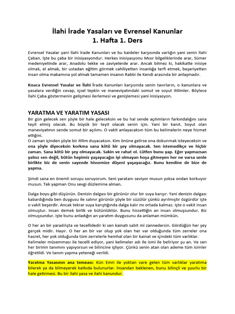 1 Yasalar 1.hafta PDF | PDF