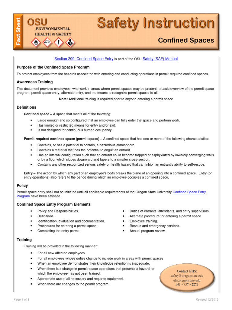 confined_spaces_si | PDF | Hazards | Occupational Safety And Health