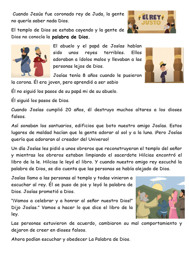 Ficha de Religión 04 de Setiembre Rey Justo | PDF