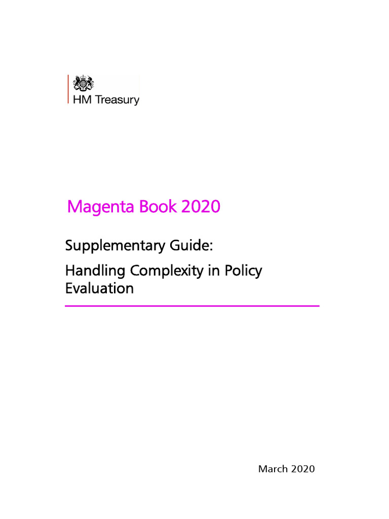 Magenta Book Supplementary Guide. Handling Complexity in Policy Evaluation | PDF | Evaluation ...