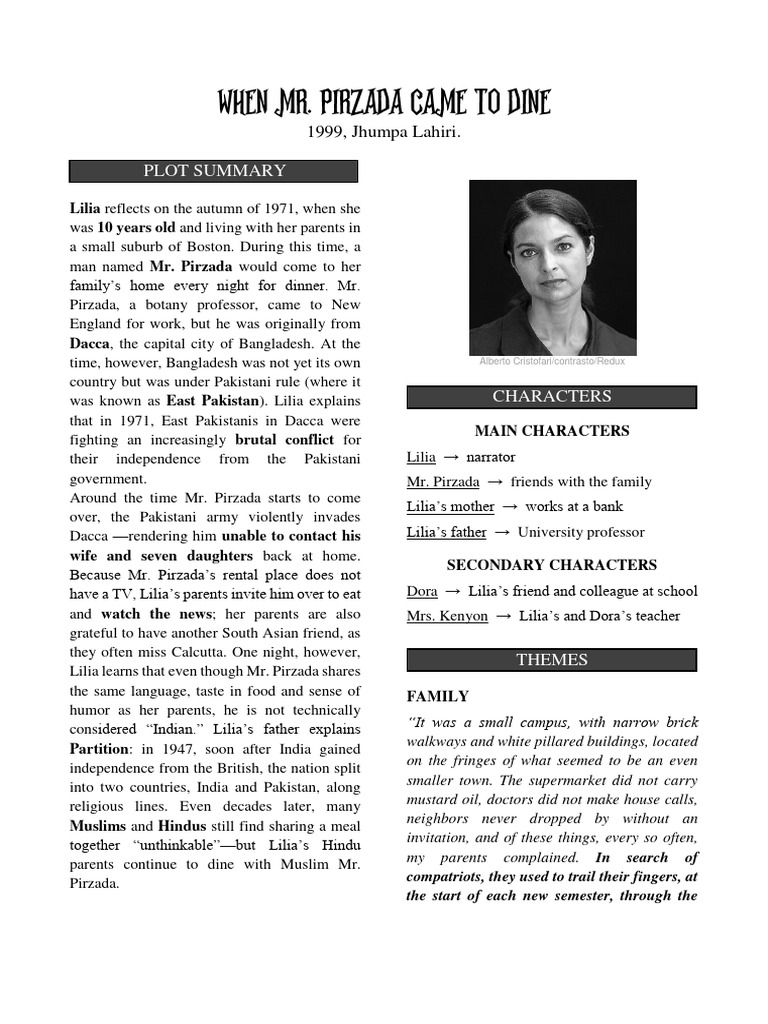 When Mr. Pirzada Came To Dine | PDF