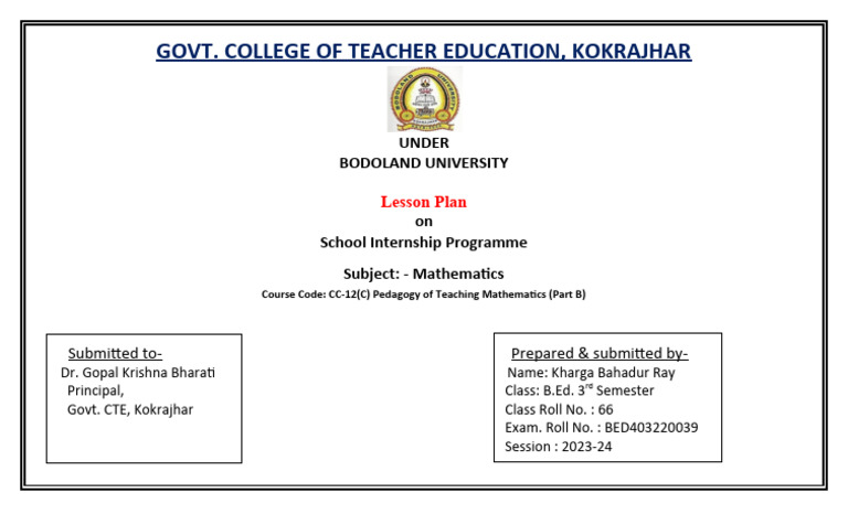 Lesson Plan Label | PDF