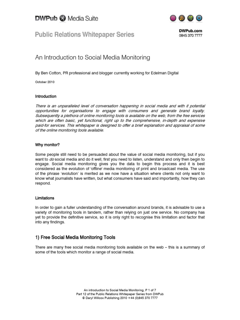 Var WWW Dwpub - Com Htdocs Docs Whitepapers DWPub Public Relations Whitepaper12 An Intro To ...