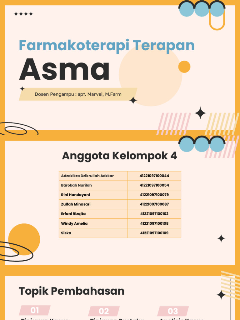 Kelompok 4 - Farmakoterapi Terapan Kasus Asma | PDF | Kesehatan Holistik