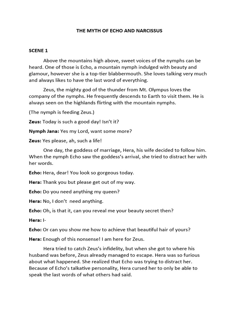 Mythof Echoand Narcissus | PDF | Hera