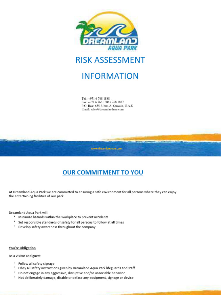Dreamland Risk Assessment Information 1 | PDF | Safety | Emergency