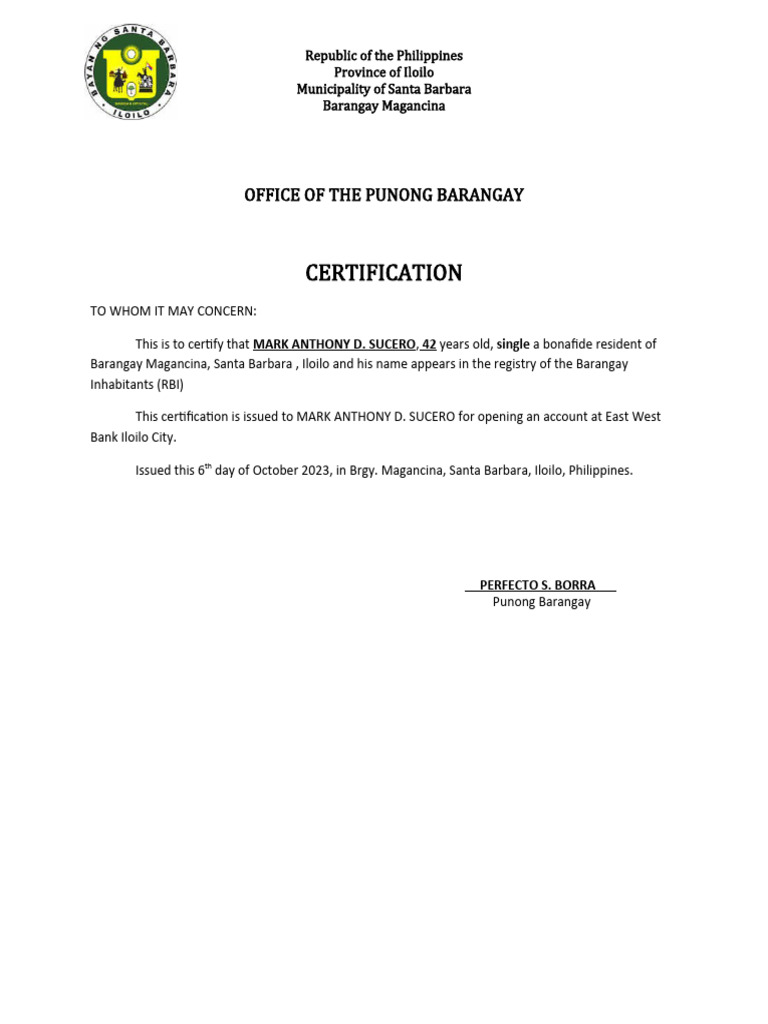 Office of The Punong Barangay | PDF