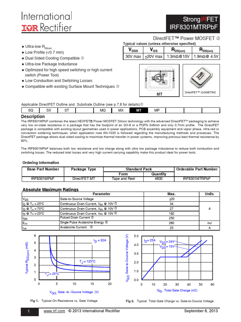 Infineon IRF8301M DataSheet v01 - 01 EN | PDF | Digital Electronics | Semiconductor Devices