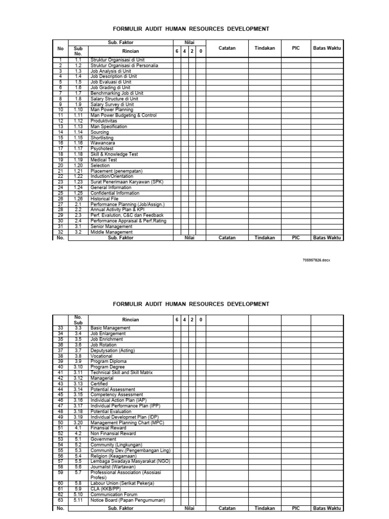 Form - Audit - HR - HPU | PDF | Labor Relations | Business