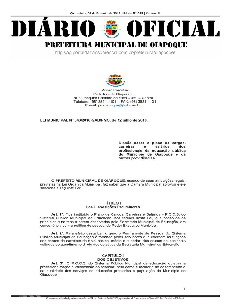 L3432010 Plano de Cargos e Salarios Da Educação | PDF | Pedagogia ...