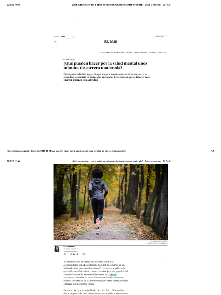 Carrera moderada y salud mental | PDF | Corriendo | Las emociones