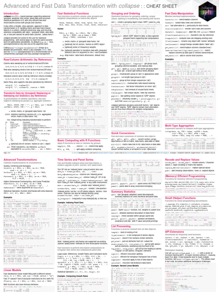 Collapse Cheat Sheet | PDF | Matrix (Mathematics) | Statistics