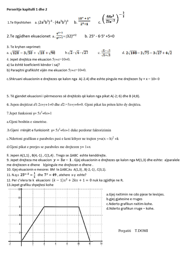 Perseritje KL 11 2 Kap 1 + 2 | PDF