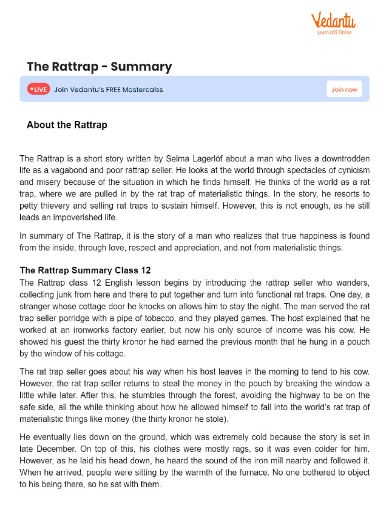 The Rattrap - Summary | PDF