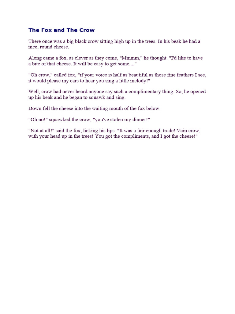 The Fox and The Crow | PDF