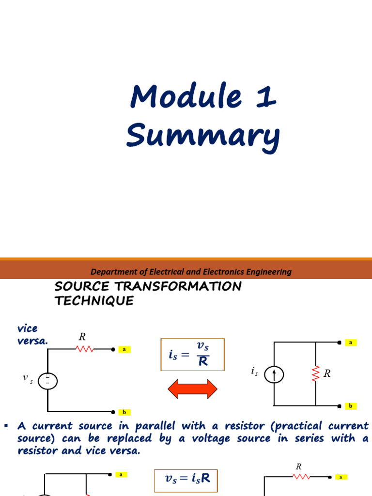 Module 1 - Summary | Download Free PDF | Electrical Network | Passivity ...