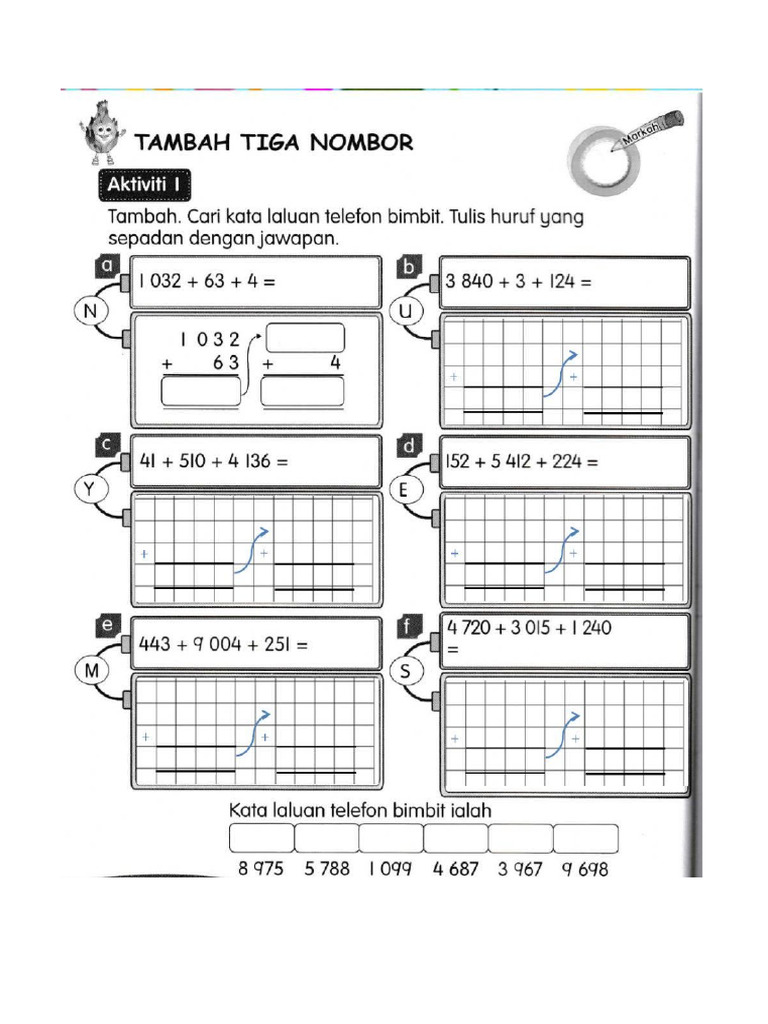 Latihan Tambah 3 Nombor | PDF