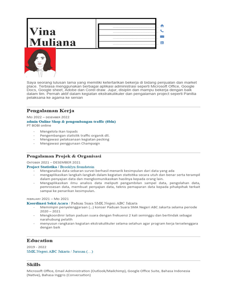 FREE TEMPLATE CV Lulusan SMK by Vina Muliana | PDF | Seni